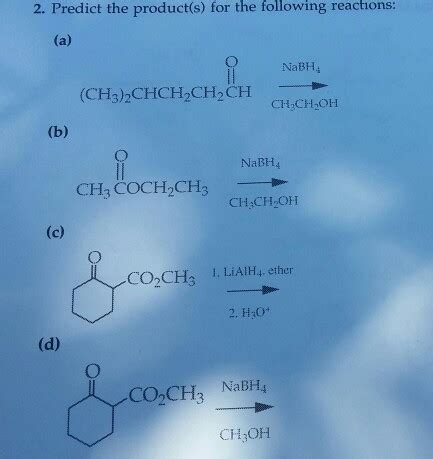 Solved Predict the product(s) for the following reactions: | Chegg.com