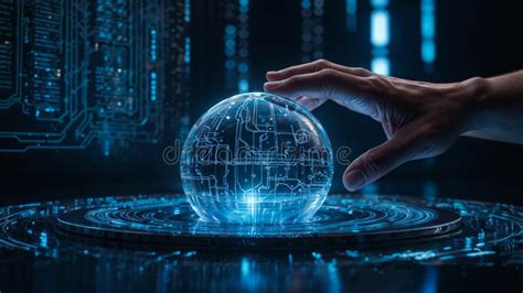 Digital Interaction Futuristic Sphere Data Streams High Tech World