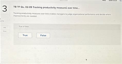 Solved Tb Tf Qu 02 09 ﻿tracking Productivity Measures Over