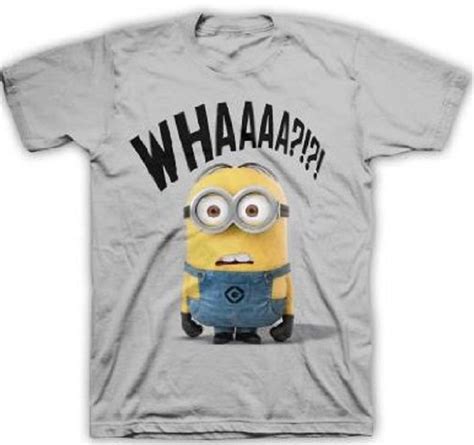 Despicable Me Whaaa Minion Gray Adult T Shirt