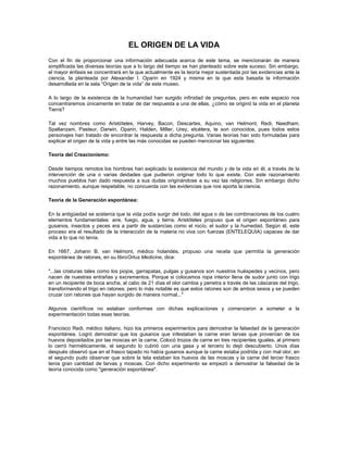 El Origen De La Vida Docx