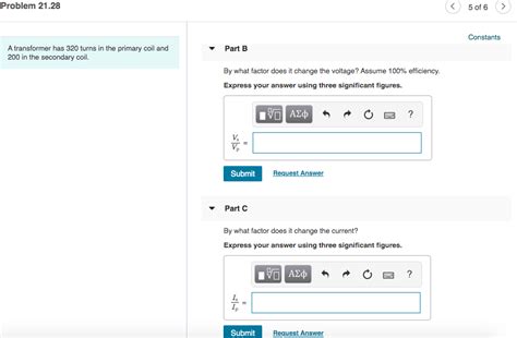 Solved Problem Of Constants Part B A Transformer Chegg Com