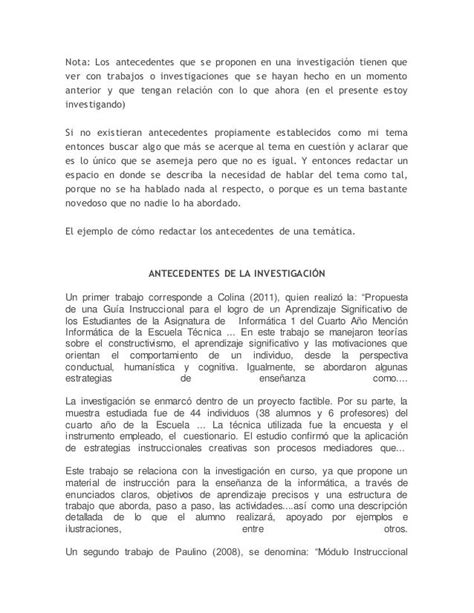 Ejemplos De Antecedentes En Tesis