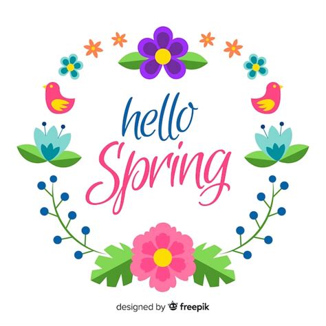 Free Vector Hello Spring Background