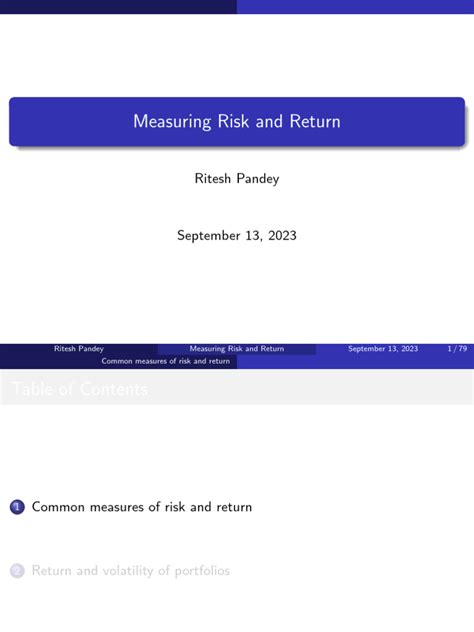Handoutmeasuring Risk And Return Pdf Standard Deviation Dividend