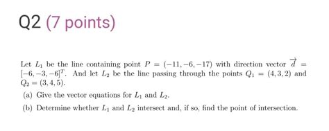 solved q2 7 points let ly be the line containing point p