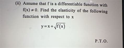 Ii Assume That F Is A Differentiable Studyx