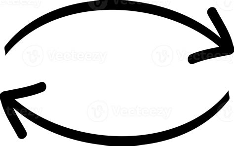 Hand Drawn Recycles And Return Arrows In A Round Ellipse Shape Simple