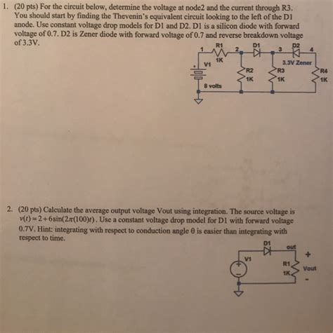 Solved For The Circuit Below Determine The Voltage At Node2