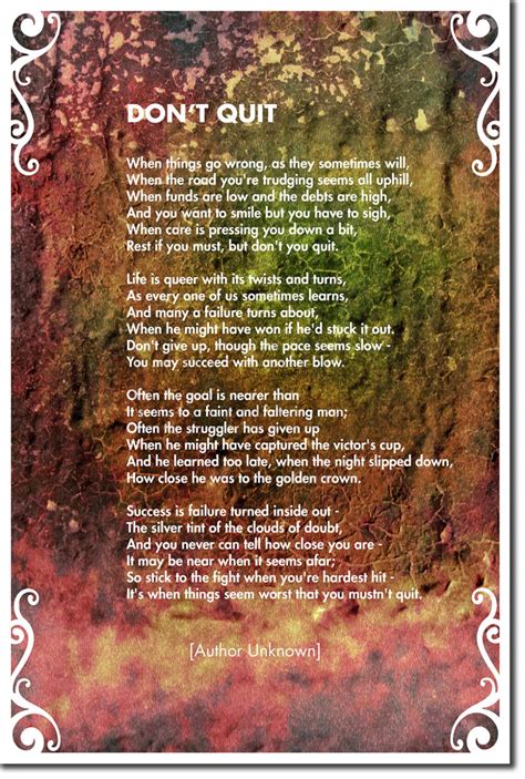 Dont Quit Poem Quote Print When Things Go Etsy