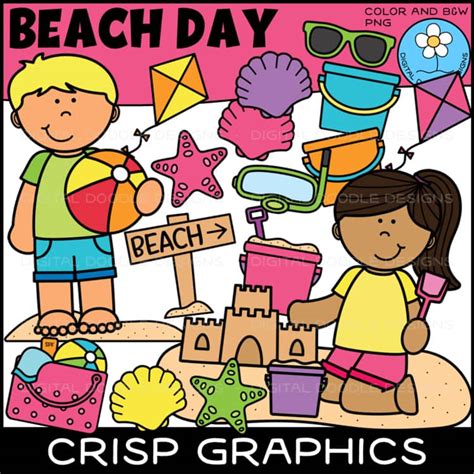 Beach Day Summer Clipart By Digital Doodle Designs Tpt