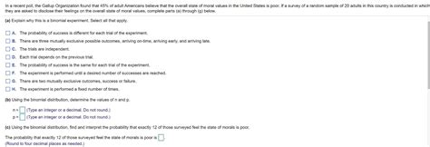 They Are Asked To Disclose Their Feelings On The Overall State Of Moral Values Complete Parts A