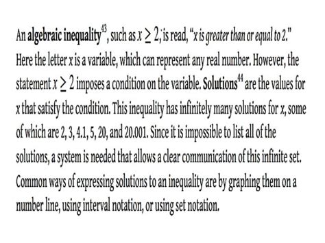 Algebraic Inequalitiessolving Graphing And Determining Interval Notation Interval Pptx