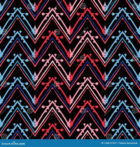 Seamless Ethnic Zigzag Chevron Pattern Vector Illustration Stock Vector Illustration Of