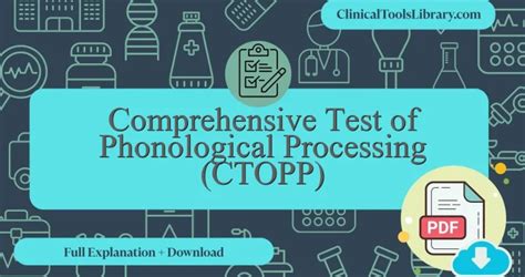 Comprehensive Test Of Phonological Processing Ctopp Complete Explanation Pdf