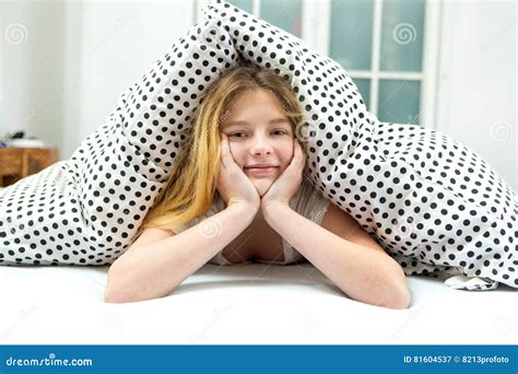 Teenage Girl Relax In Bed Stock Image Image Of Attractive 81604537