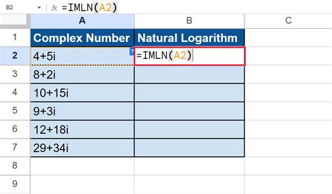 How To Use IMLN Function In Google Sheets Sheetaki