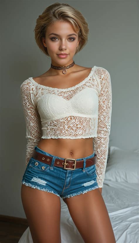 Dark Skinned Blonde Girl Model Italian Face Type Very Tanned Seaart Ai