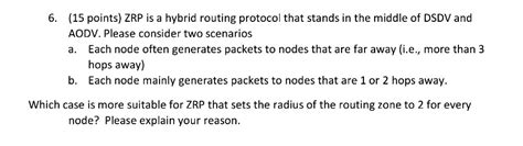 solved 15 points zrp is a hybrid routing protocol that