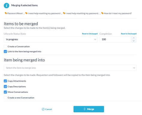 Merging Items Onedesk Helpdesk And Project Management App