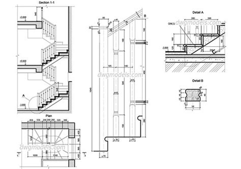 Exterior Metal Stair Cad Detail