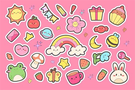 Kawaii Stickers Vector Art Icons And Graphics For Free Download