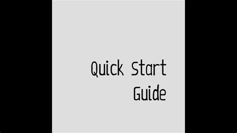 Quick Start Guide Youtube