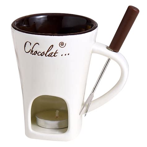 Roamhome Ceramic Chocolate Fondue Pot Cup With Cand Le Warmer Multi