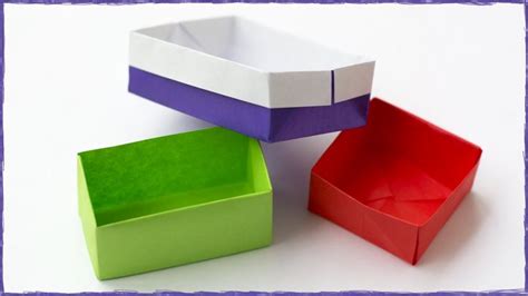 Три простых коробочки из бумаги Коробка оригами без клея и ножниц Оригами коробки Коробка