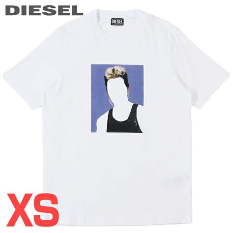 【楽天市場】 Diesel ディーゼル メンズ グラフィックプリント コットン 半袖tシャツ カットソー【t Just C2】【サイズxs】【ホワイト】die M T F4 460 《メーカー
