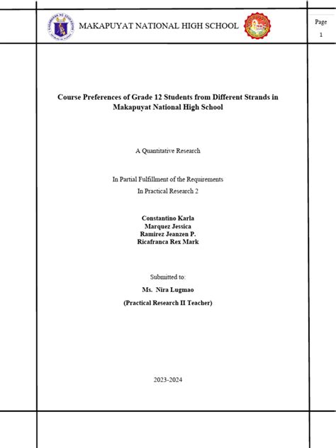 Pr2 Research Work Final Pdf Sampling Statistics Survey Methodology