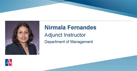 Faculty Profile Nirmala Fernandes American University Washington Dc