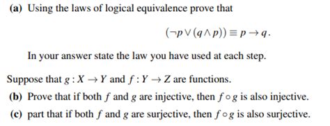 Solved A Using The Laws Of Logical Equivalence Prove That Chegg