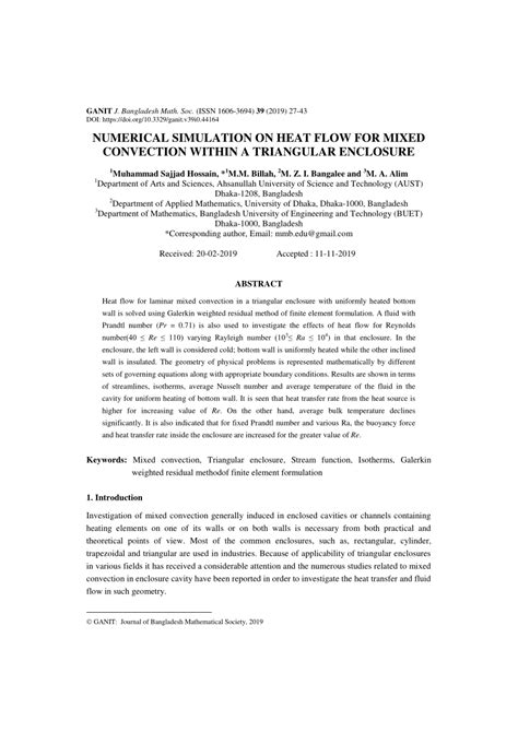pdf numerical simulation on heat flow for mixed convection within a