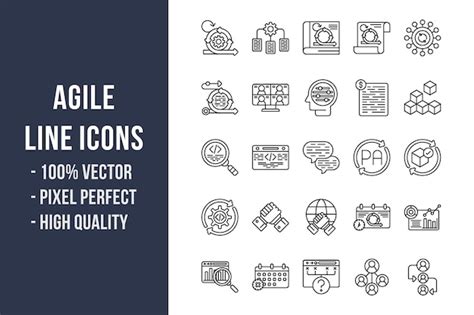 Premium Vector Agile Line Icons