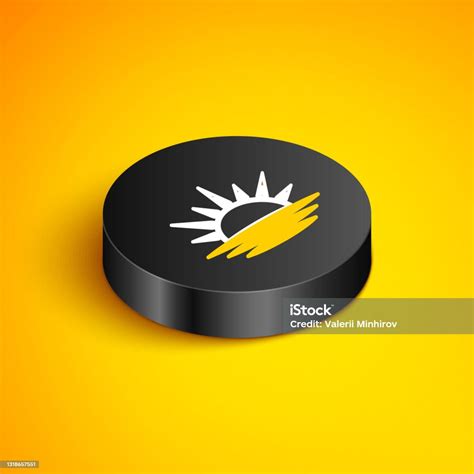 노란색 배경에 격리 된 등색 선 일몰 아이콘 검은 색 원 버튼 벡터 0명에 대한 스톡 벡터 아트 및 기타 이미지 0명 3차원 형태 관광 Istock
