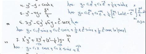 Solved 4 Y′′−ycoshx Ans Yc1exc2−xe−x21xsinhxx 5