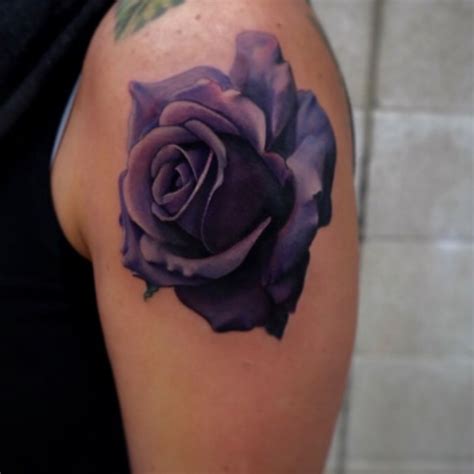 Purple Rose Tattoo Cover Up