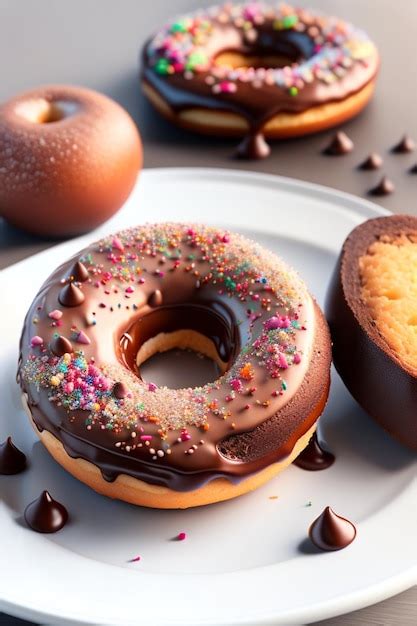 Premium Ai Image Chocolate Donuts