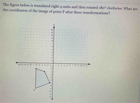 Solved The Figure Below Is Translated Right 4 Units And Then Rotated 180° Clockwise What Are