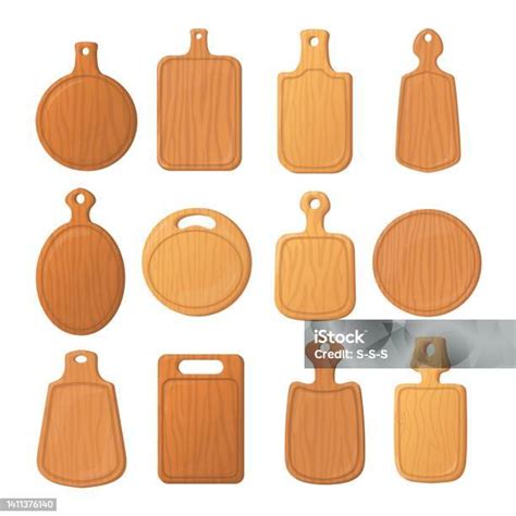 나무 피자 보드 손잡이가있는 빈 나무 도마 보드 음식 하드 보드 주방 플레이트 절단을위한 둥근 판자 트레이 절단 찹 요리 제품 만화 깔끔한 벡터 일러스트 레이 션 0명에