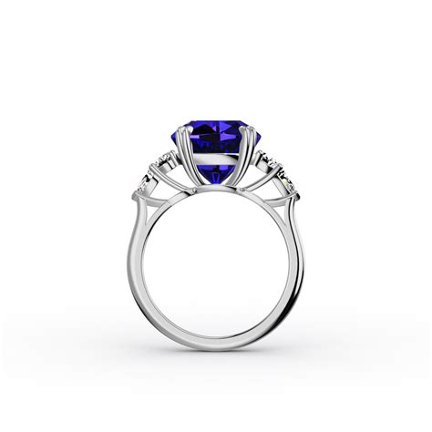 Cushion Cut Tanzanite And Diamond Ring Platandia