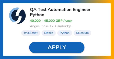 Qa Test Automation Engineer Python Job In Cambridge Client Server