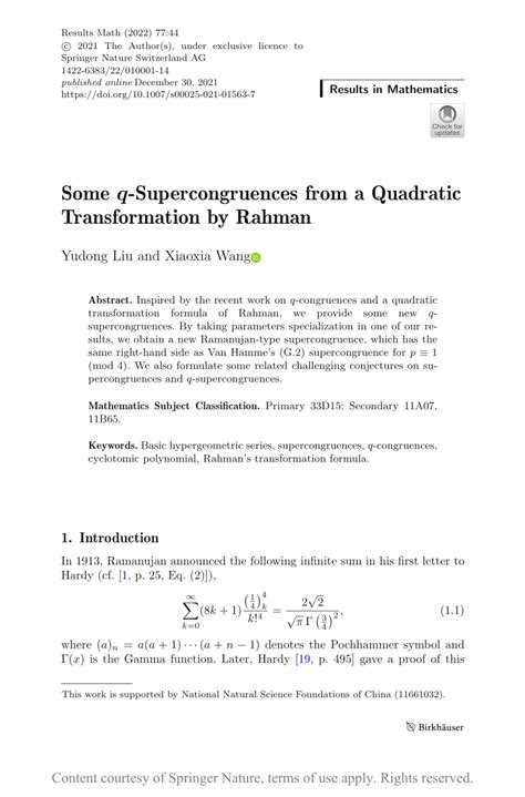 Some Q Supercongruences From A Quadratic Transformation By Rahman
