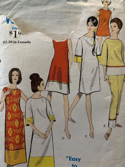 Vintage 1970s Beach Dress Blouse And Pants Pattern Vogue 6470