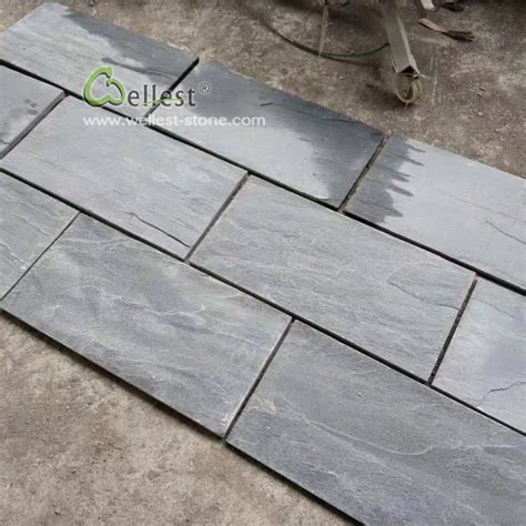 2019 Natural Cleft Black Slate Patio Paving Stone Tiles Black Slate