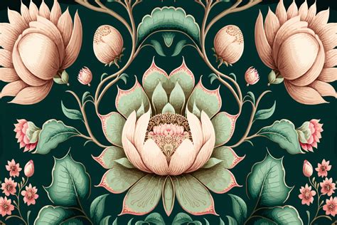 Luxury Indian Floral Pattern Pastel Tone Abstract Traditional Folk
