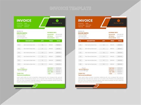 Premium Vector Modern Invoice Template Design Minimal Red Amp Yellow