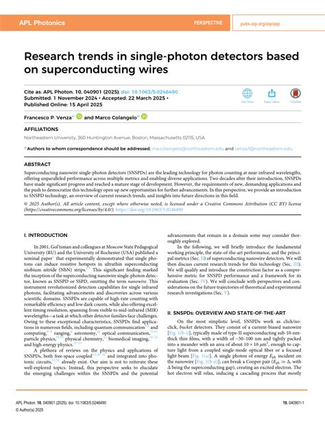 Pdf Research Trends In Single Photon Detectors Based On Superconducting Wires