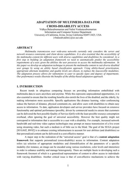 Server Transcoding Of Multimedia Data For Cross Disability Access Pdf